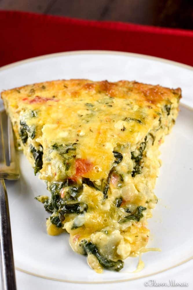 Crustless Spinach Quiche - Flavor Mosaic