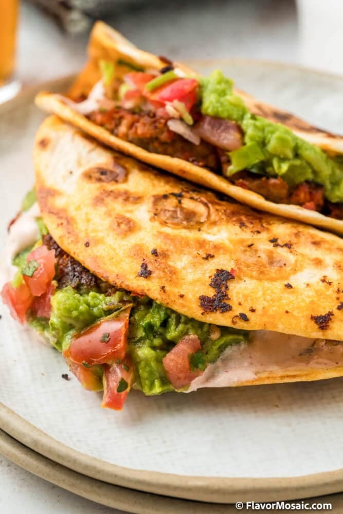 Mexican Smash Burger Tacos (with Chorizo & Spicy Sauce) - Flavor Mosaic