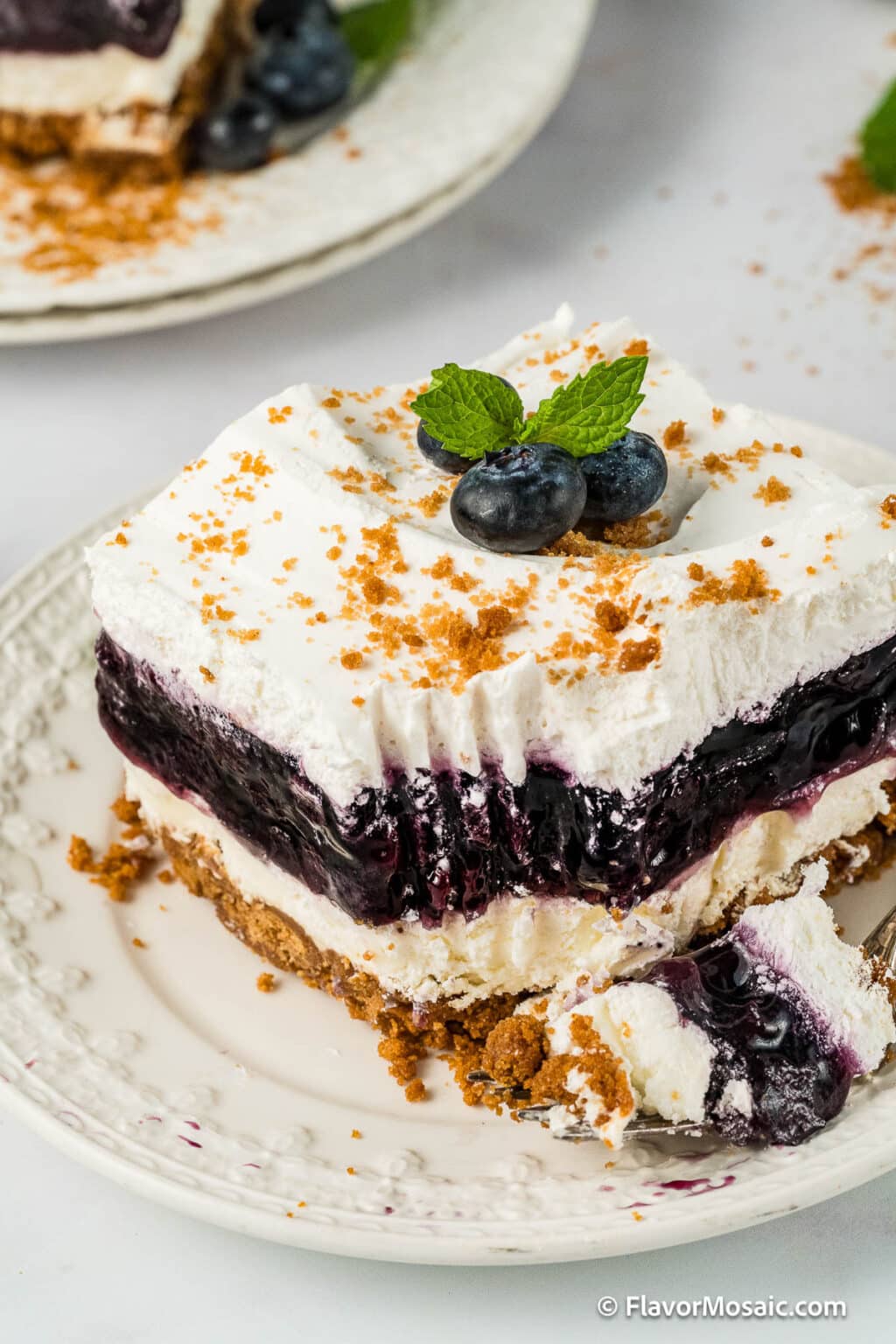 Blueberry Yum Yum - A No Bake Dessert - Flavor Mosaic