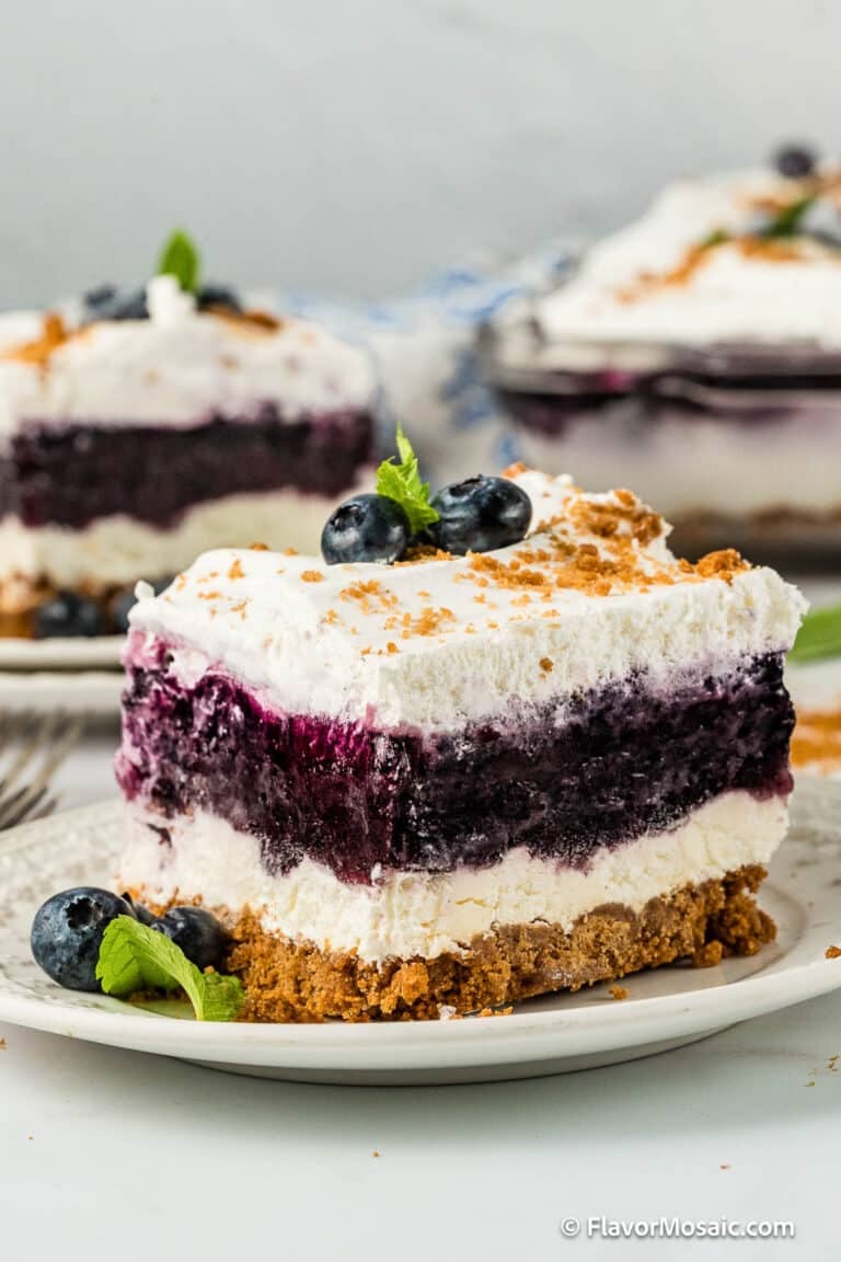 Blueberry Yum Yum - A No Bake Dessert - Flavor Mosaic