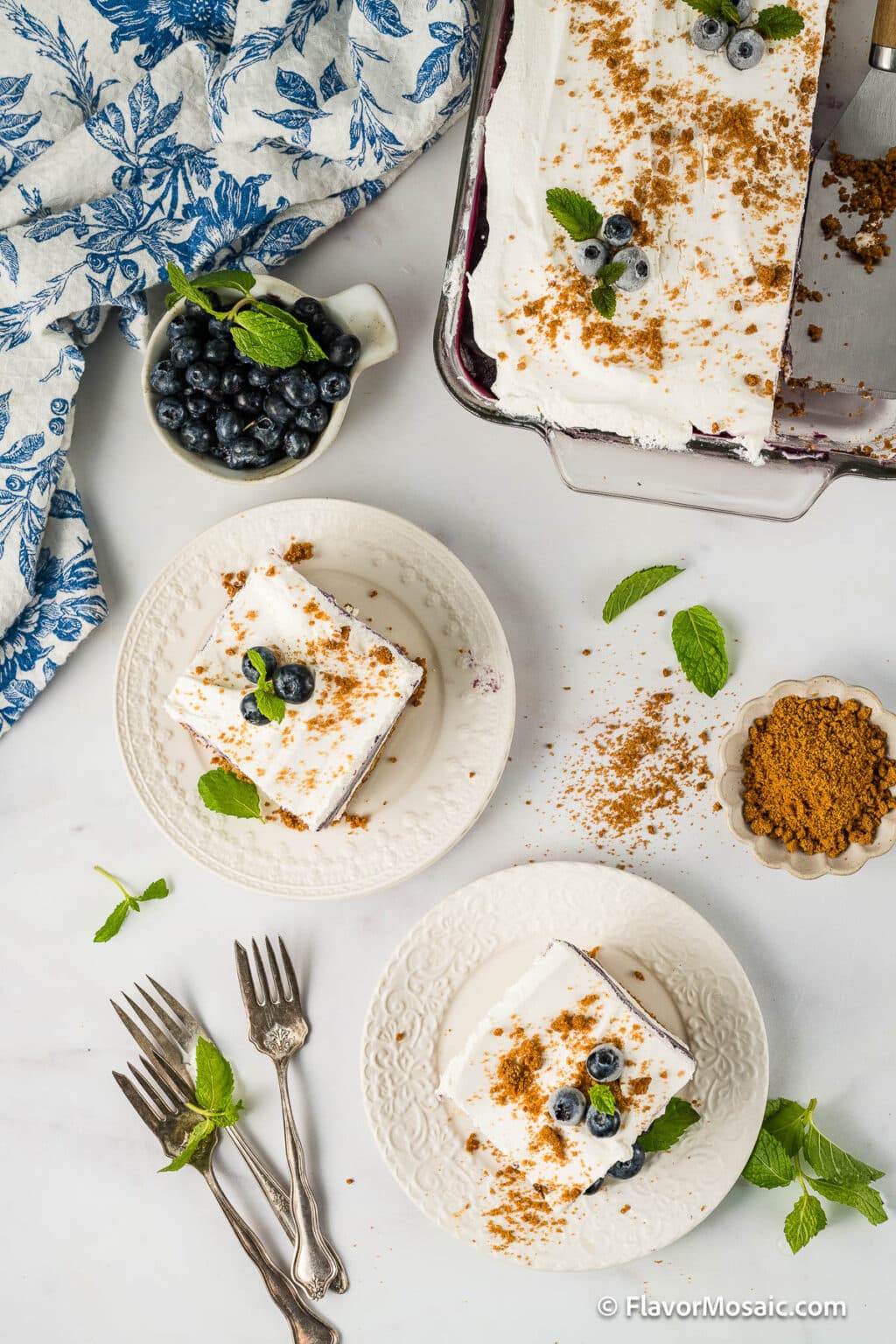 Blueberry Yum Yum - A No Bake Dessert - Flavor Mosaic