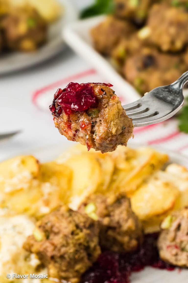 Turkey and Stuffing Meatballs Recipe - Flavor Mosaic