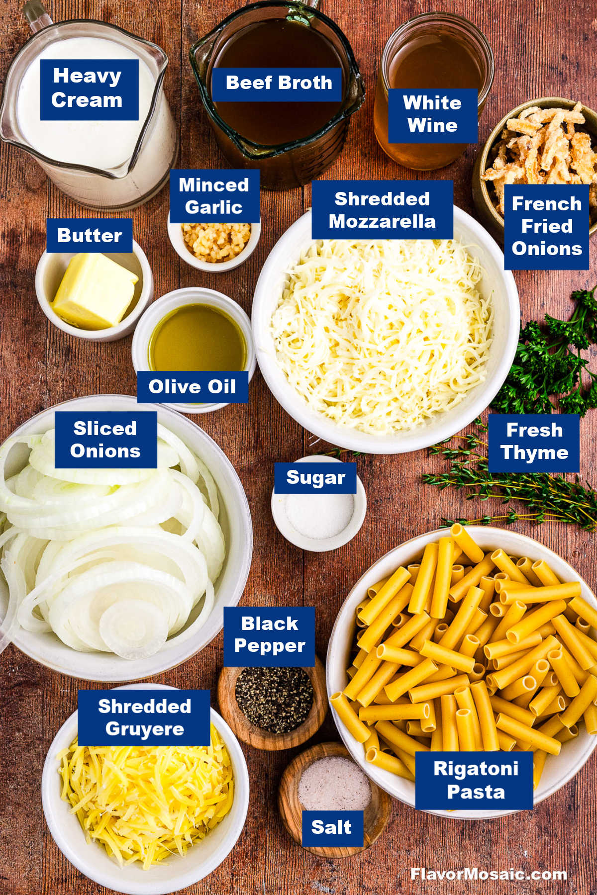 French Onion Pasta - Flavor Mosaic
