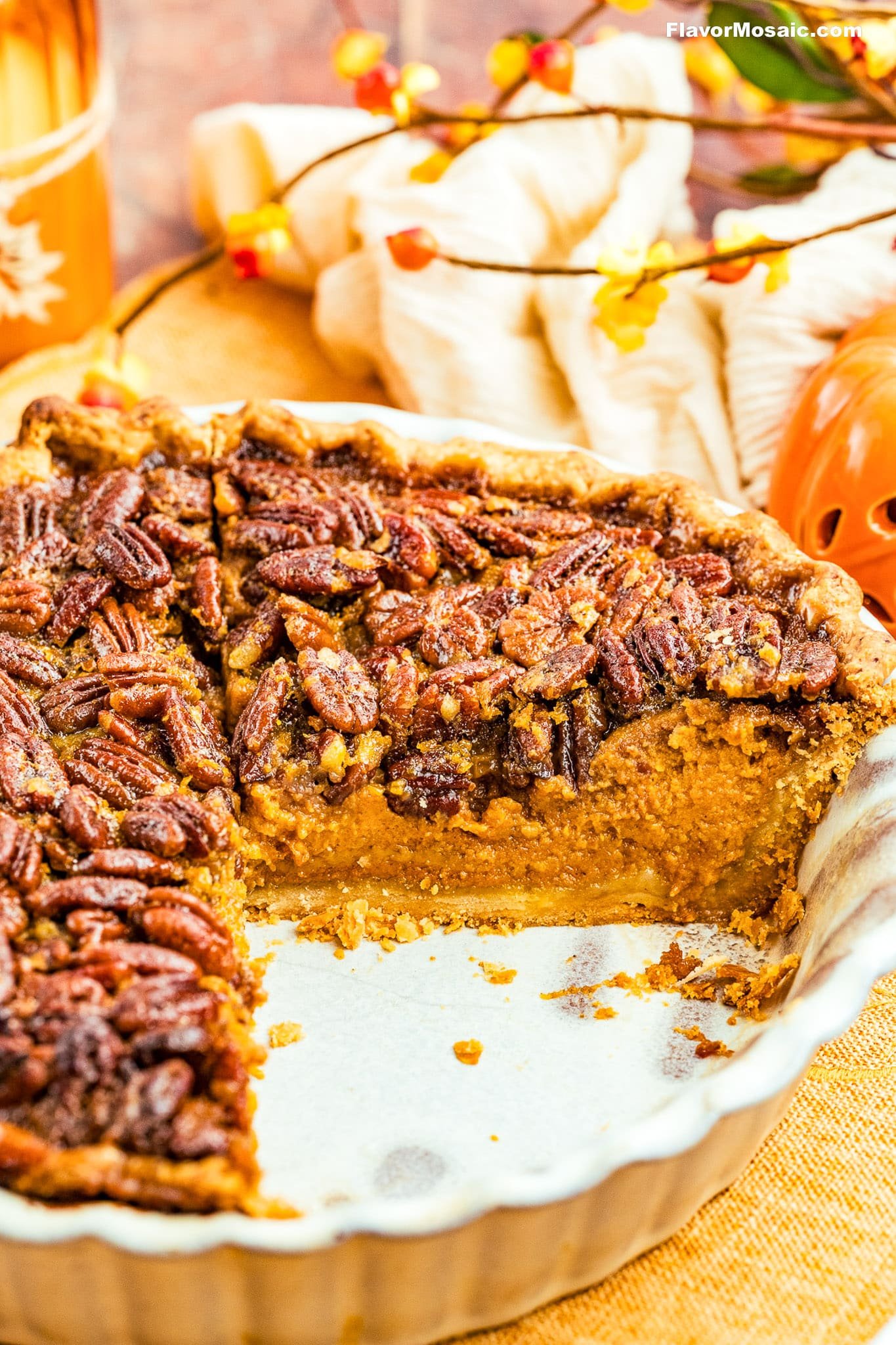 Pumpkin Pecan Pie - Flavor Mosaic