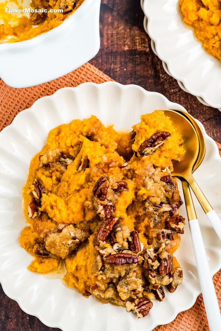 Sweet Potato Casserole with Pecan Topping - Flavor Mosaic